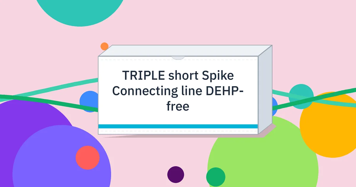 Symbolbild: Packung mit der Aufschrift TRIPLE short Spike Connecting line DEHP-free (PZN 16244572) – Verfügbarkeit und Bezug in Apotheken in Frankfurt am Main