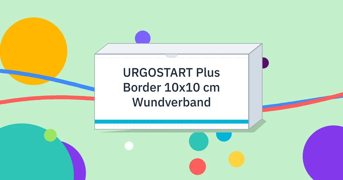 Symbolbild: Packung mit der Aufschrift URGOSTART Plus Border 10x10 cm Wundverband (PZN 20608258) – Verfügbarkeit und Bezug in Apotheken in Frankfurt am Main