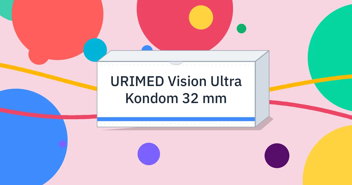 Symbolbild: Packung mit der Aufschrift URIMED Vision Ultra Kondom 32 mm (PZN 18275306) – Verfügbarkeit und Bezug in Apotheken in Frankfurt am Main