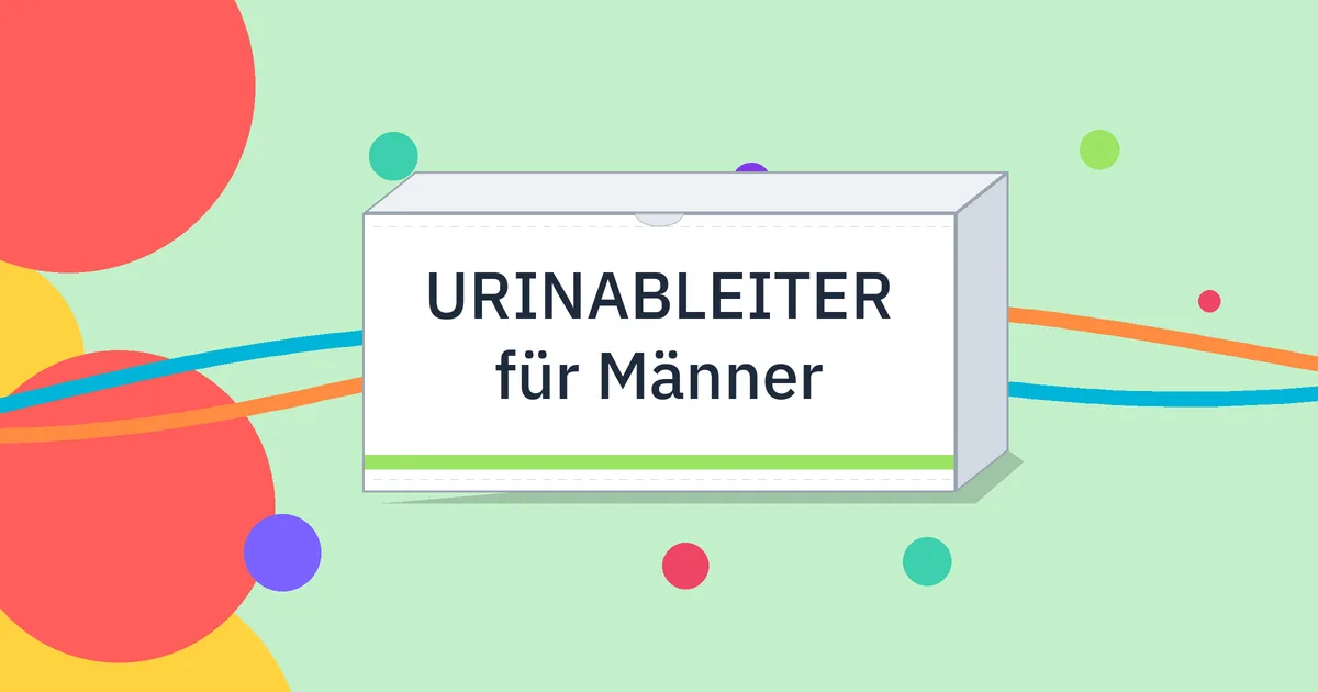 Symbolbild: Packung mit der Aufschrift URINABLEITER für Männer (PZN 17865879) – Verfügbarkeit und Bezug in Apotheken in Frankfurt am Main