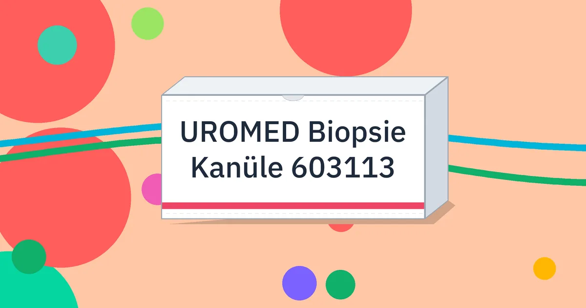 Symbolbild: Packung mit der Aufschrift UROMED Biopsie Kanüle 603113 (PZN 10397895) – Verfügbarkeit und Bezug in Apotheken in Frankfurt am Main
