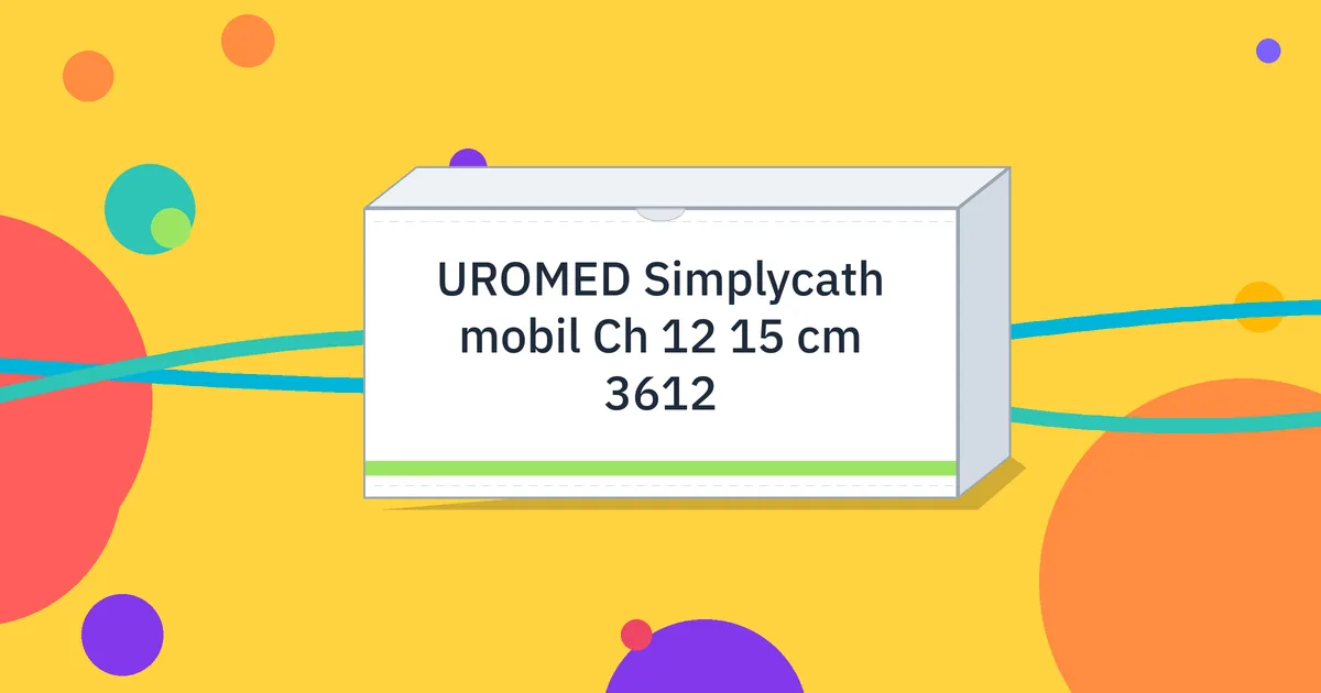 Symbolbild: Packung mit der Aufschrift UROMED Simplycath mobil Ch 12 15 cm 3612 (PZN 11515150) – Verfügbarkeit und Bezug in Apotheken in Frankfurt am Main