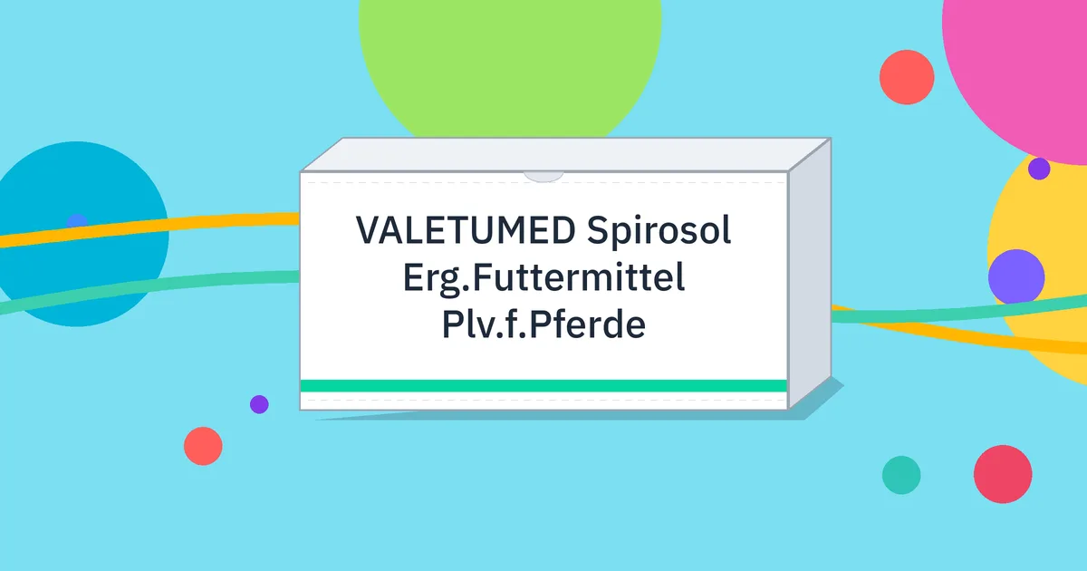 Symbolbild: Packung mit der Aufschrift VALETUMED Spirosol Erg.Futtermittel Plv.f.Pferde (PZN 20189577) – Verfügbarkeit und Bezug in Apotheken in Frankfurt am Main