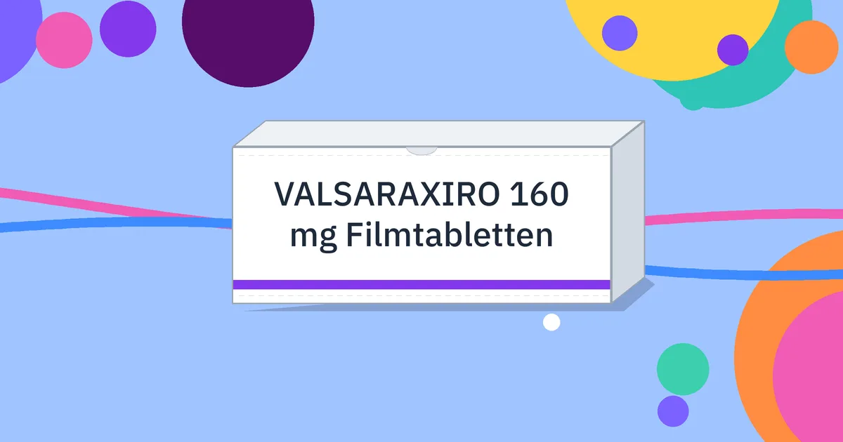 Symbolbild: Packung mit der Aufschrift VALSARAXIRO 160 mg Filmtabletten (PZN 16793273) – Verfügbarkeit und Bezug in Apotheken in Frankfurt am Main