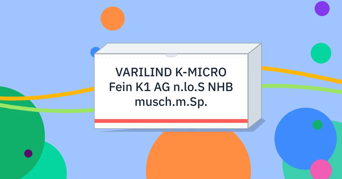 Symbolbild: Packung mit der Aufschrift VARILIND K-MICRO Fein K1 AG n.lo.S NHB musch.m.Sp. (PZN 20555527) – Verfügbarkeit und Bezug in Apotheken in Frankfurt am Main