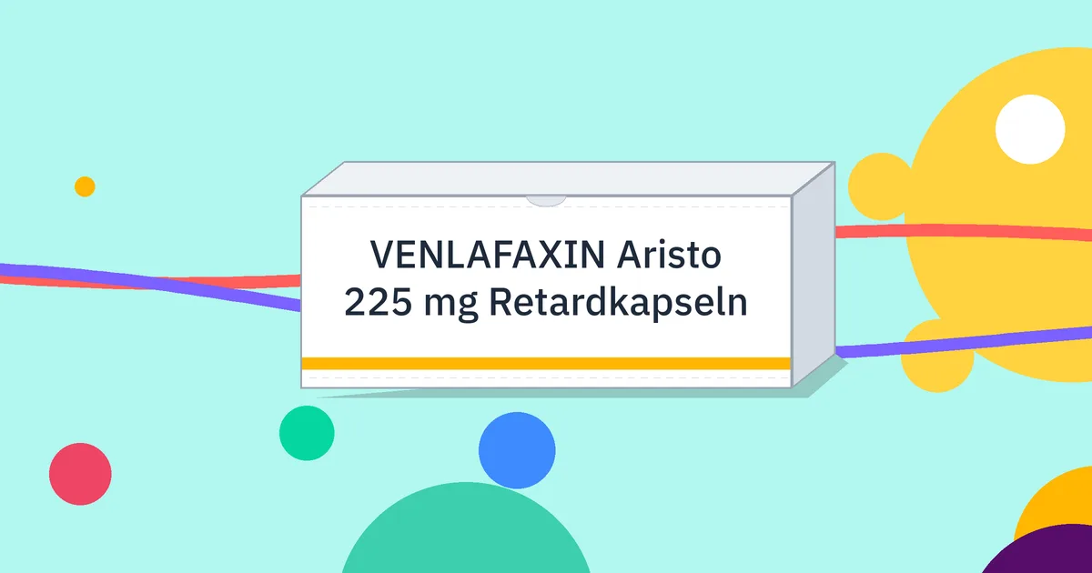 Symbolbild: Packung mit der Aufschrift VENLAFAXIN Aristo 225 mg Retardkapseln (PZN 14137955) – Verfügbarkeit und Bezug in Apotheken in Frankfurt am Main