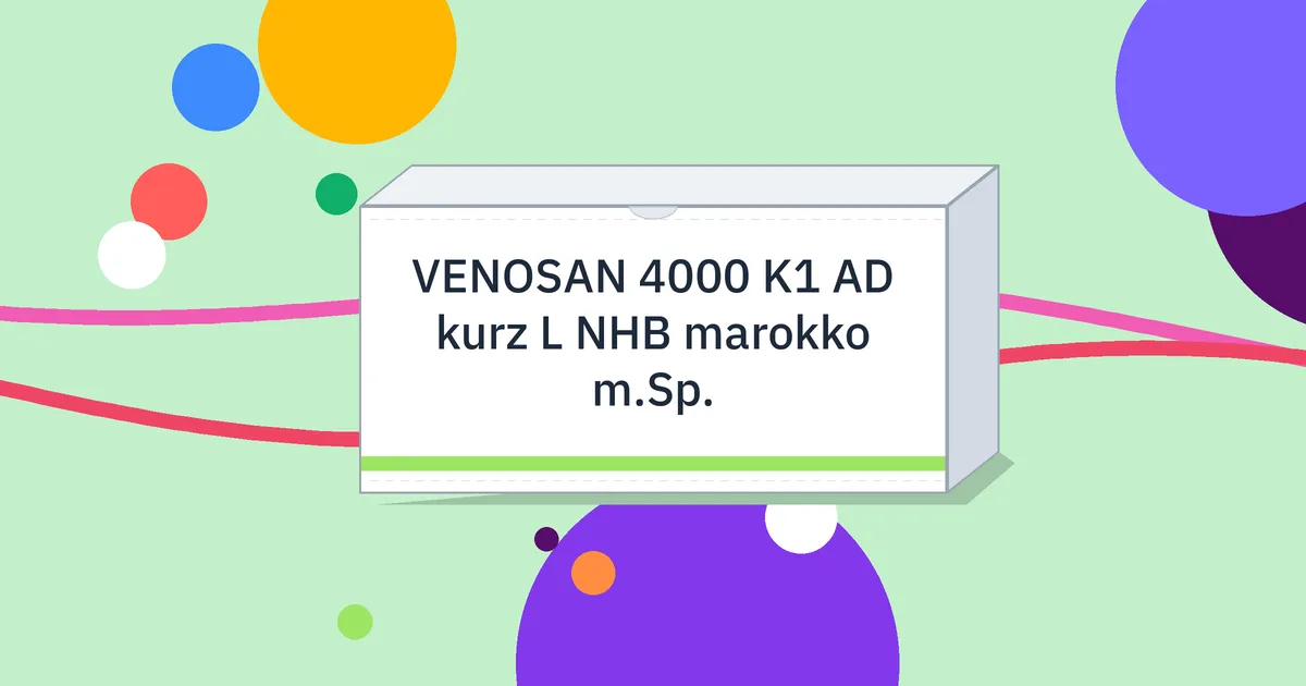 Symbolbild: Packung mit der Aufschrift VENOSAN 4000 K1 AD kurz L NHB marokko m.Sp. (PZN 14425068) – Verfügbarkeit und Bezug in Apotheken in Frankfurt am Main