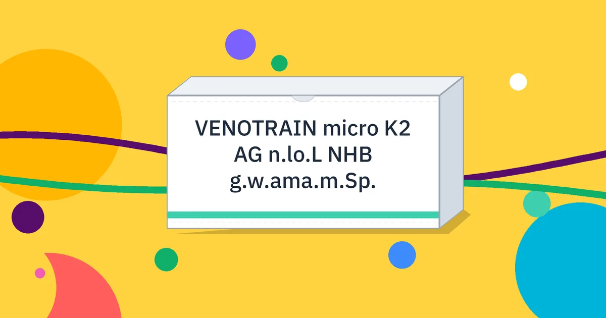 Symbolbild: Packung mit der Aufschrift VENOTRAIN micro K2 AG n.lo.L NHB g.w.ama.m.Sp. (PZN 09024522) – Verfügbarkeit und Bezug in Apotheken in Frankfurt am Main