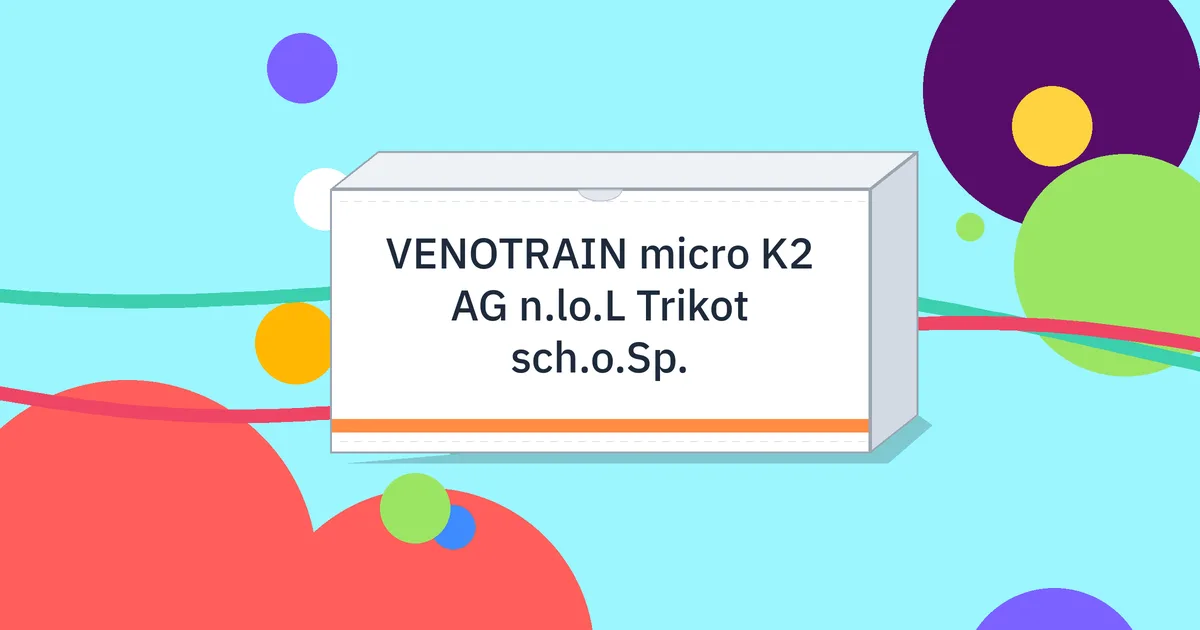 Symbolbild: Packung mit der Aufschrift VENOTRAIN micro K2 AG n.lo.L Trikot sch.o.Sp. (PZN 02368098) – Verfügbarkeit und Bezug in Apotheken in Frankfurt am Main