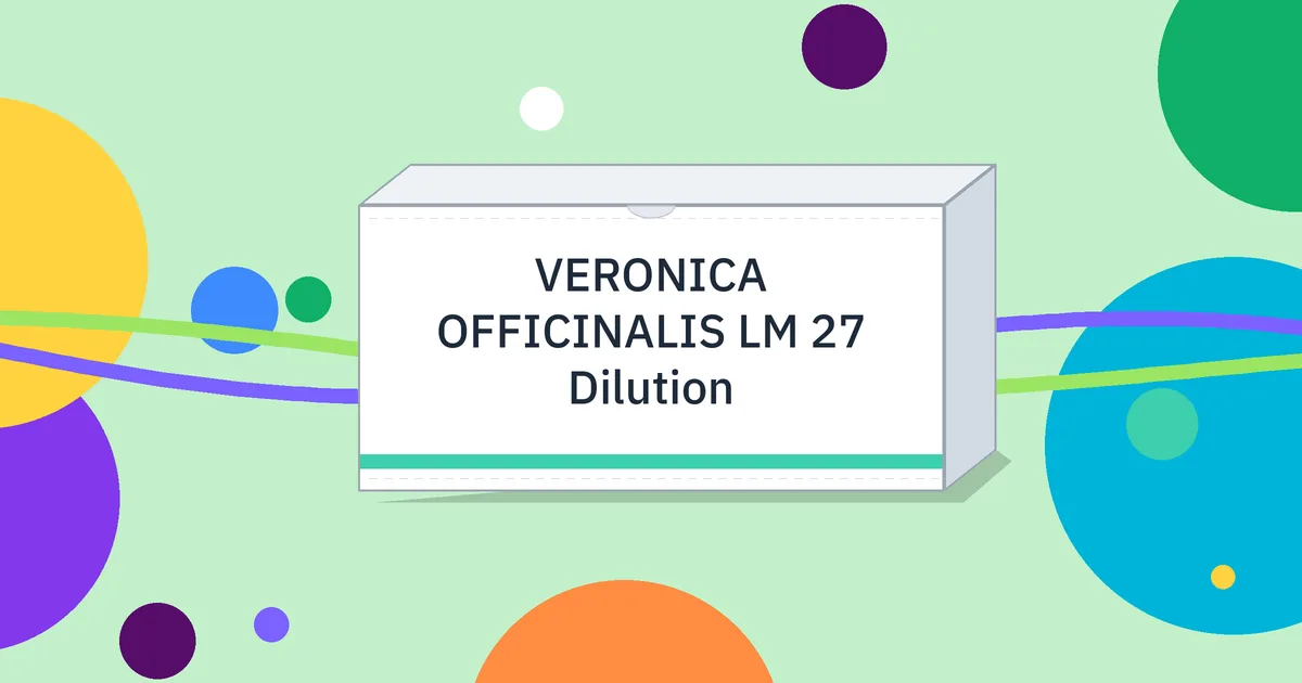 Symbolbild: Packung mit der Aufschrift VERONICA OFFICINALIS LM 27 Dilution (PZN 13270310) – Verfügbarkeit und Bezug in Apotheken in Frankfurt am Main
