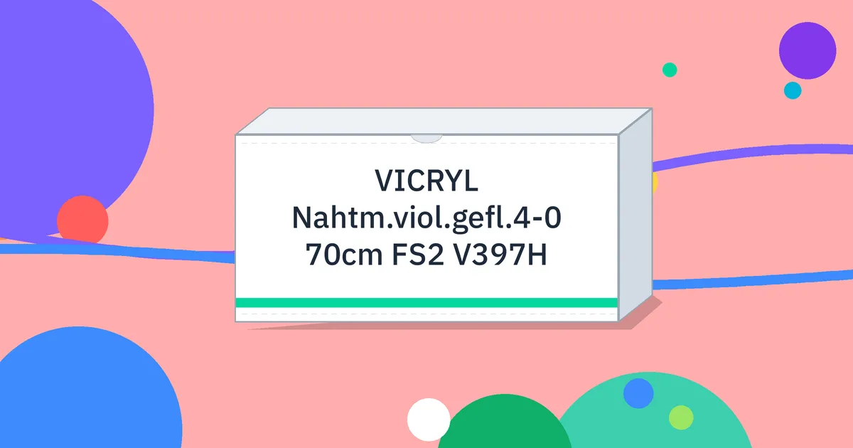 Symbolbild: Packung mit der Aufschrift VICRYL Nahtm.viol.gefl.4-0 70cm FS2 V397H (PZN 16809873) – Verfügbarkeit und Bezug in Apotheken in Frankfurt am Main