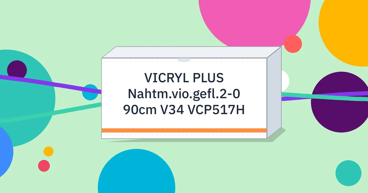 Symbolbild: Packung mit der Aufschrift VICRYL PLUS Nahtm.vio.gefl.2-0 90cm V34 VCP517H (PZN 16393680) – Verfügbarkeit und Bezug in Apotheken in Frankfurt am Main