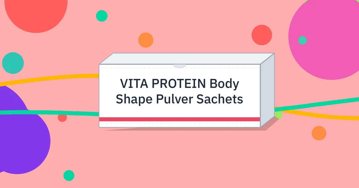Symbolbild: Packung mit der Aufschrift VITA PROTEIN Body Shape Pulver Sachets (PZN 19851717) – Verfügbarkeit und Bezug in Apotheken in Frankfurt am Main