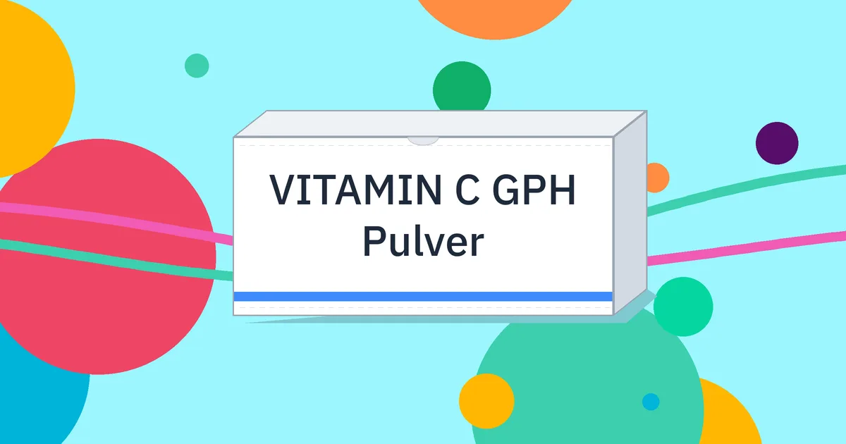 Symbolbild: Packung mit der Aufschrift VITAMIN C GPH Pulver (PZN 20806337) – Verfügbarkeit und Bezug in Apotheken in Frankfurt am Main