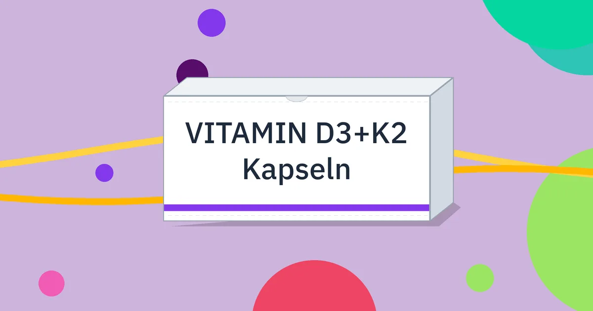 Symbolbild: Packung mit der Aufschrift VITAMIN D3+K2 Kapseln (PZN 18666745) – Verfügbarkeit und Bezug in Apotheken in Frankfurt am Main