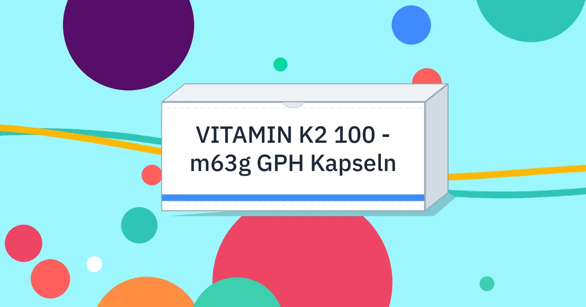 Symbolbild: Packung mit der Aufschrift VITAMIN K2 100 -m63g GPH Kapseln (PZN 10338036) – Verfügbarkeit und Bezug in Apotheken in Frankfurt am Main