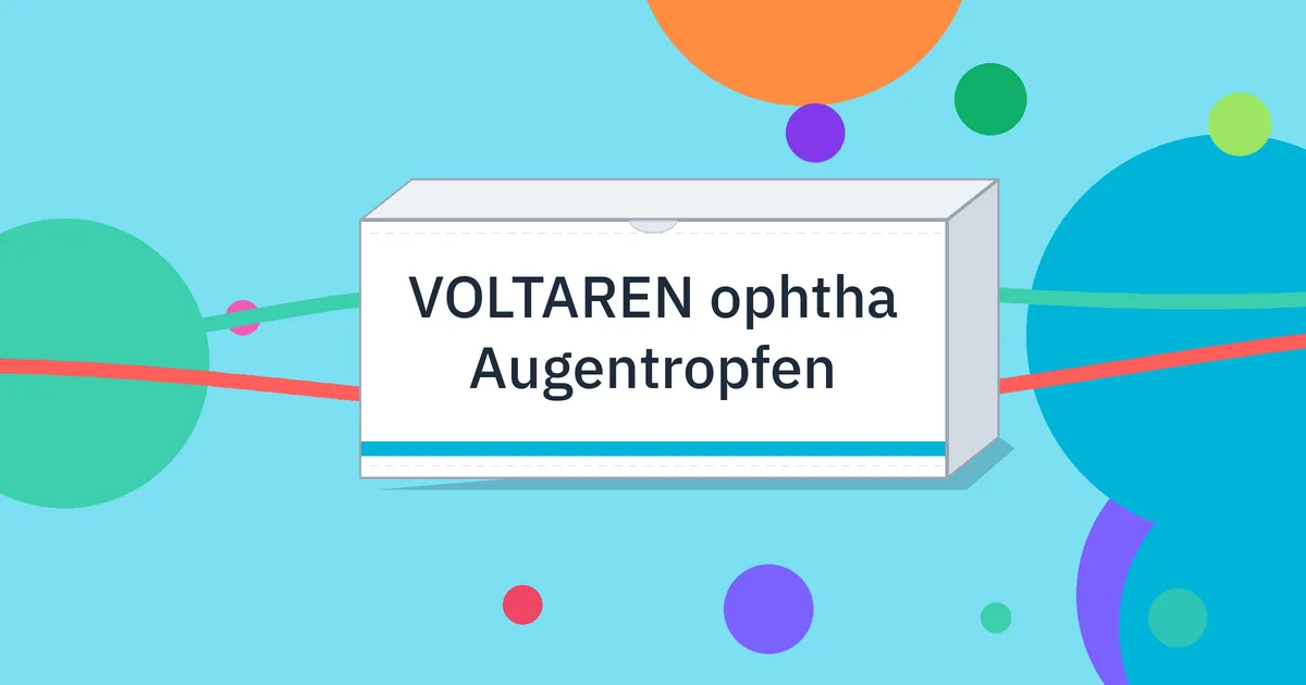 Symbolbild: Packung mit der Aufschrift VOLTAREN ophtha Augentropfen (PZN 04398442) – Verfügbarkeit und Bezug in Apotheken in Frankfurt am Main