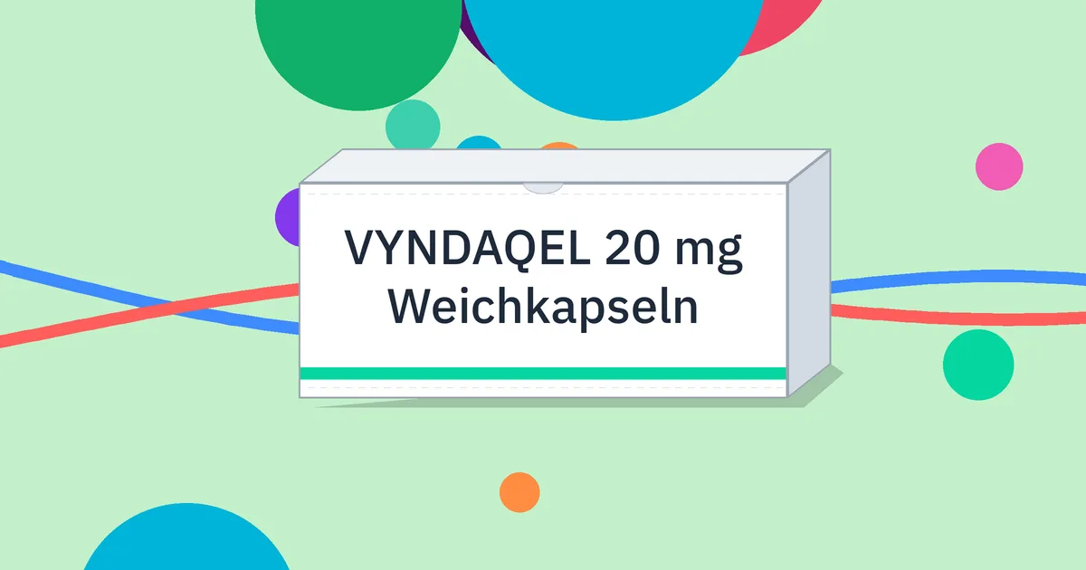 Symbolbild: Packung mit der Aufschrift VYNDAQEL 20 mg Weichkapseln (PZN 16741856) – Verfügbarkeit und Bezug in Apotheken in Frankfurt am Main