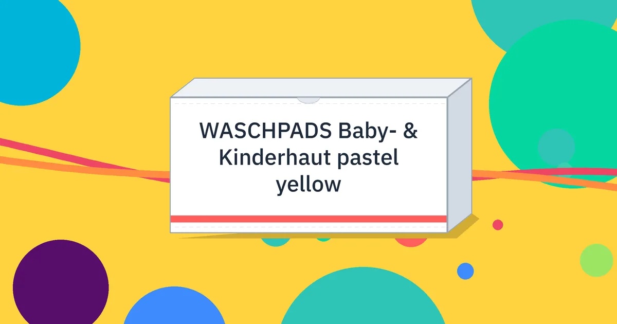 Symbolbild: Packung mit der Aufschrift WASCHPADS Baby- & Kinderhaut pastel yellow (PZN 19497517) – Verfügbarkeit und Bezug in Apotheken in Frankfurt am Main