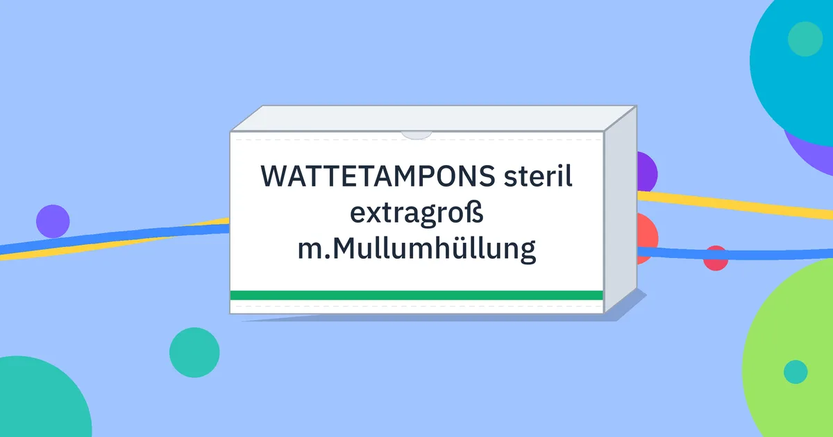 Symbolbild: Packung mit der Aufschrift WATTETAMPONS steril extragroß m.Mullumhüllung (PZN 10810869) – Verfügbarkeit und Bezug in Apotheken in Frankfurt am Main