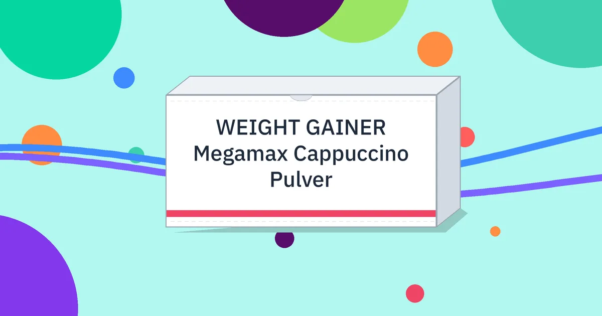 Symbolbild: Packung mit der Aufschrift WEIGHT GAINER Megamax Cappuccino Pulver (PZN 17819425) – Verfügbarkeit und Bezug in Apotheken in Frankfurt am Main