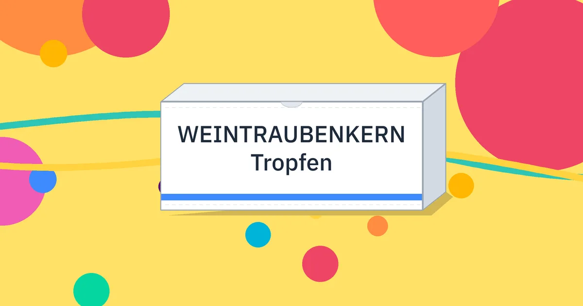Symbolbild: Packung mit der Aufschrift WEINTRAUBENKERN Tropfen (PZN 19142257) – Verfügbarkeit und Bezug in Apotheken in Frankfurt am Main
