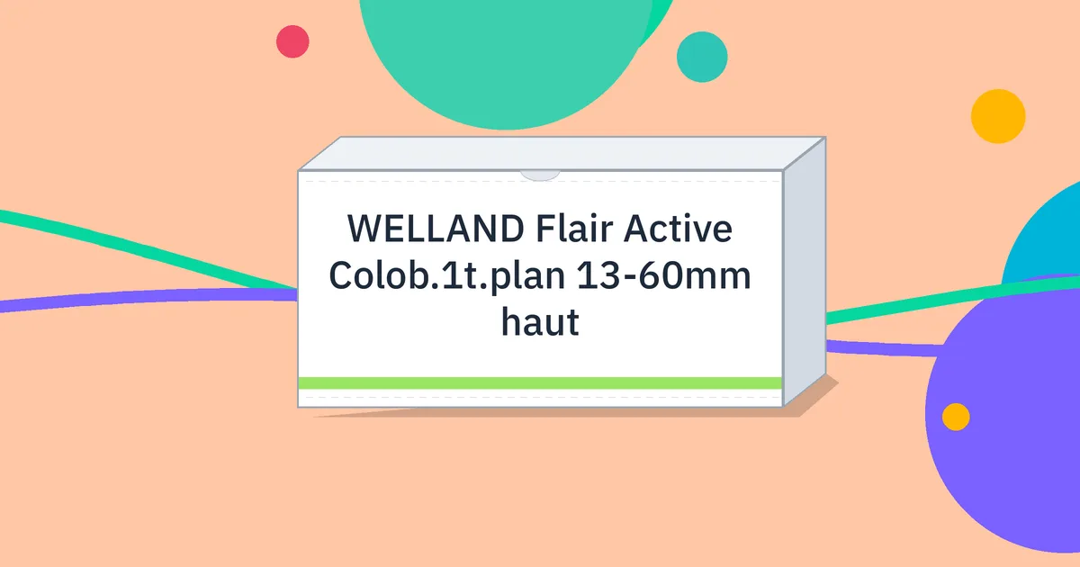 Symbolbild: Packung mit der Aufschrift WELLAND Flair Active Colob.1t.plan 13-60mm haut (PZN 09899427) – Verfügbarkeit und Bezug in Apotheken in Frankfurt am Main