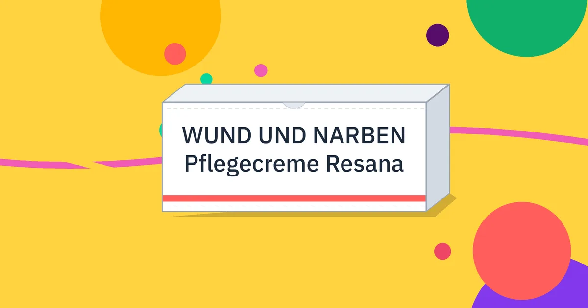Symbolbild: Packung mit der Aufschrift WUND UND NARBEN Pflegecreme Resana (PZN 15198290) – Verfügbarkeit und Bezug in Apotheken in Frankfurt am Main