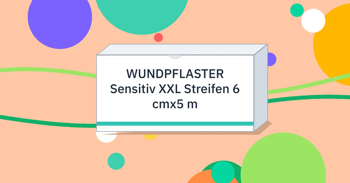 Symbolbild: Packung mit der Aufschrift WUNDPFLASTER Sensitiv XXL Streifen 6 cmx5 m (PZN 17945733) – Verfügbarkeit und Bezug in Apotheken in Frankfurt am Main