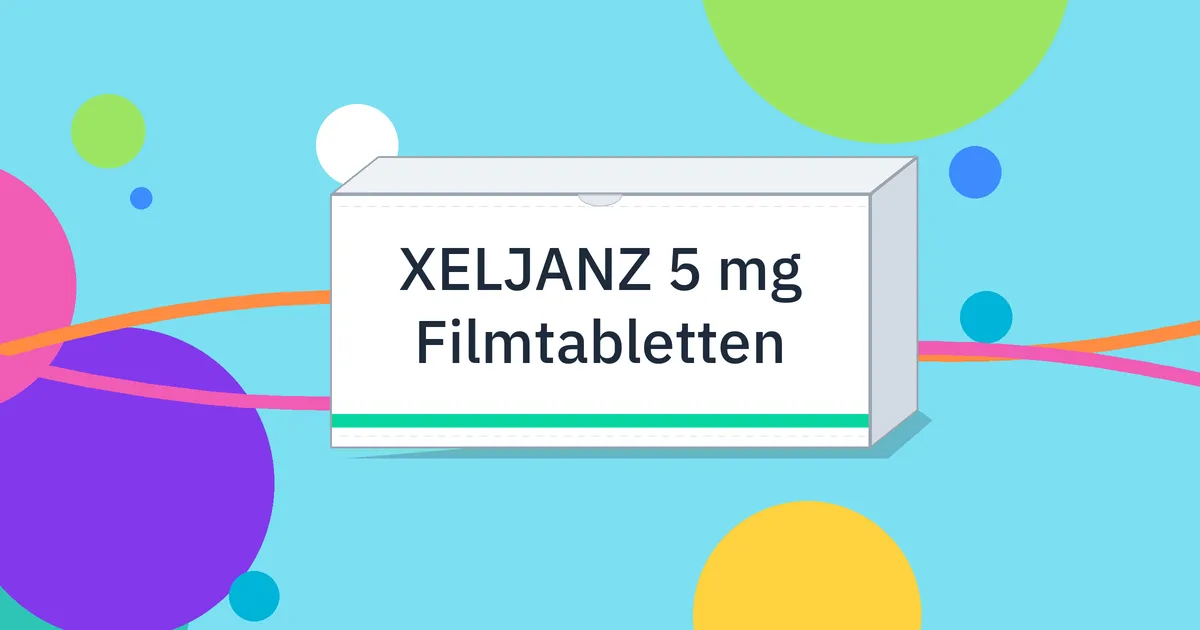 Symbolbild: Packung mit der Aufschrift XELJANZ 5 mg Filmtabletten (PZN 13649771) – Verfügbarkeit und Bezug in Apotheken in Frankfurt am Main