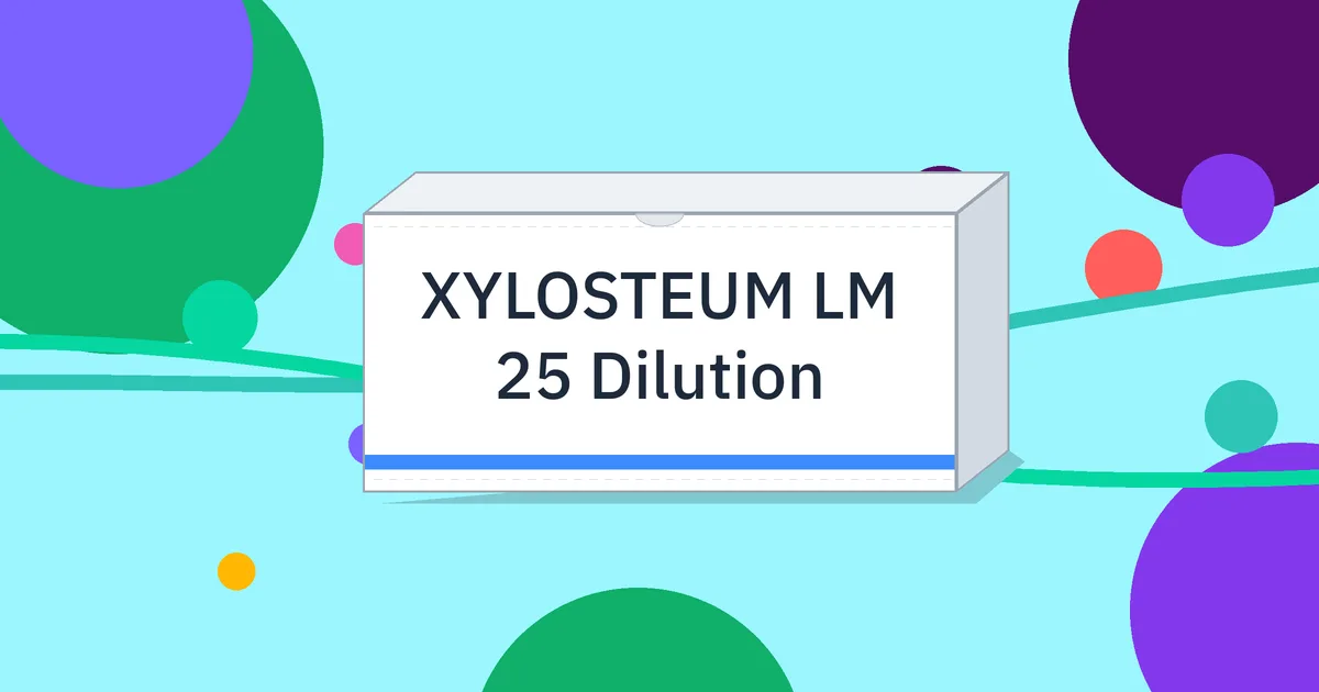 Symbolbild: Packung mit der Aufschrift XYLOSTEUM LM 25 Dilution (PZN 13284476) – Verfügbarkeit und Bezug in Apotheken in Frankfurt am Main