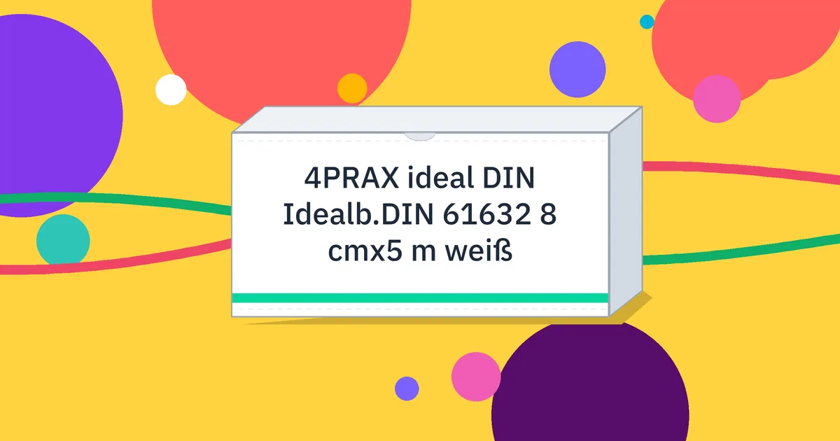 Symbolbild: Packung mit der Aufschrift 4PRAX ideal DIN Idealb.DIN 61632 8 cmx5 m weiß (PZN 20230541) – Verfügbarkeit und Bezug in Apotheken in Frankfurt am Main