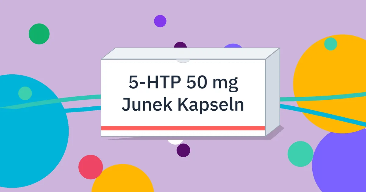 Symbolbild: Packung mit der Aufschrift 5-HTP 50 mg Junek Kapseln (PZN 10337574) – Verfügbarkeit und Bezug in Apotheken in Frankfurt am Main