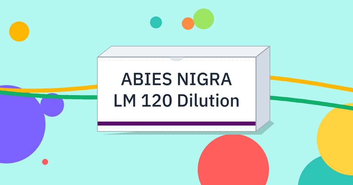 Symbolbild: Packung mit der Aufschrift ABIES NIGRA LM 120 Dilution (PZN 13261067) – Verfügbarkeit und Bezug in Apotheken in Frankfurt am Main
