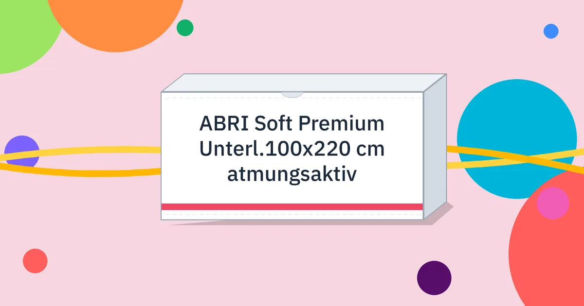 Symbolbild: Packung mit der Aufschrift ABRI Soft Premium Unterl.100x220 cm atmungsaktiv (PZN 11617011) – Verfügbarkeit und Bezug in Apotheken in Frankfurt am Main