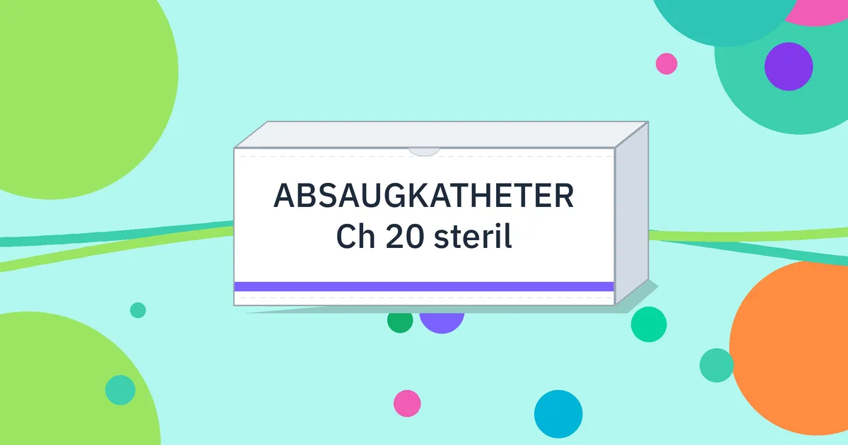 Symbolbild: Packung mit der Aufschrift ABSAUGKATHETER Ch 20 steril (PZN 07373477) – Verfügbarkeit und Bezug in Apotheken in Frankfurt am Main