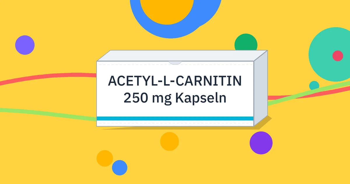 Symbolbild: Packung mit der Aufschrift ACETYL-L-CARNITIN 250 mg Kapseln (PZN 02367383) – Verfügbarkeit und Bezug in Apotheken in Frankfurt am Main