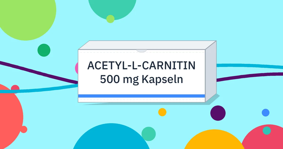 Symbolbild: Packung mit der Aufschrift ACETYL-L-CARNITIN 500 mg Kapseln (PZN 02367408) – Verfügbarkeit und Bezug in Apotheken in Frankfurt am Main