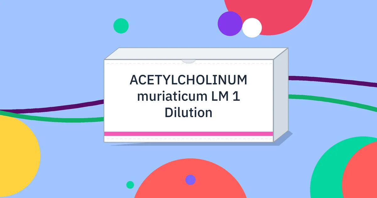 Symbolbild: Packung mit der Aufschrift ACETYLCHOLINUM muriaticum LM 1 Dilution (PZN 13265757) – Verfügbarkeit und Bezug in Apotheken in Frankfurt am Main