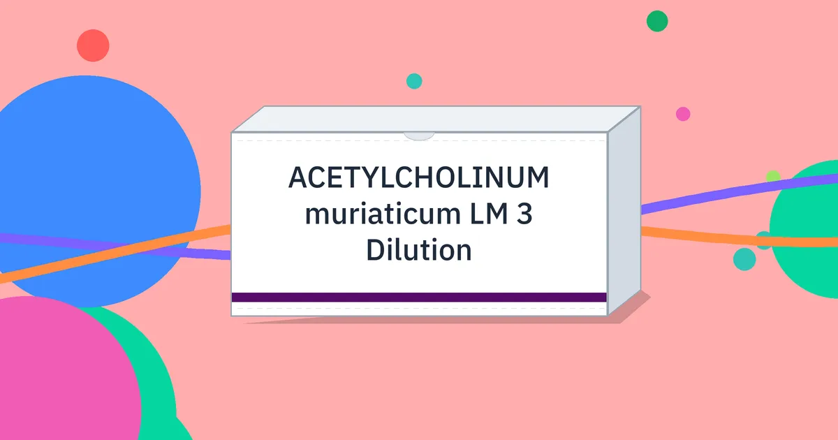 Symbolbild: Packung mit der Aufschrift ACETYLCHOLINUM muriaticum LM 3 Dilution (PZN 13265817) – Verfügbarkeit und Bezug in Apotheken in Frankfurt am Main