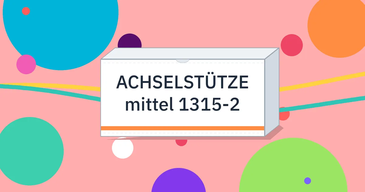 Symbolbild: Packung mit der Aufschrift ACHSELSTÜTZE mittel 1315-2 (PZN 07362798) – Verfügbarkeit und Bezug in Apotheken in Frankfurt am Main