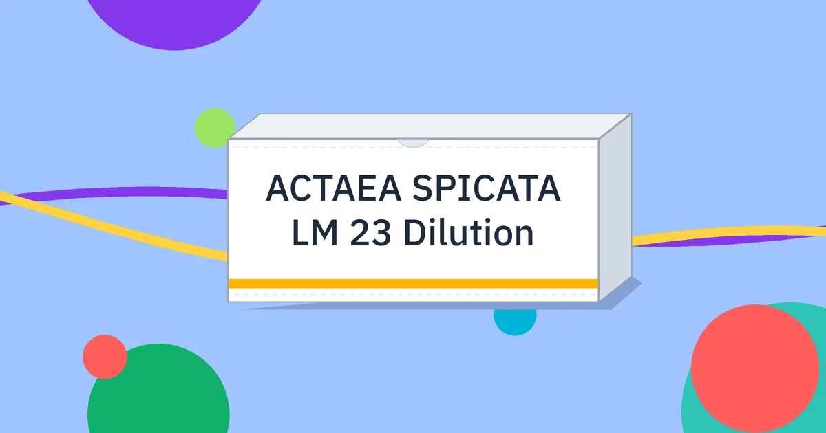 Symbolbild: Packung mit der Aufschrift ACTAEA SPICATA LM 23 Dilution (PZN 13293788) – Verfügbarkeit und Bezug in Apotheken in Frankfurt am Main