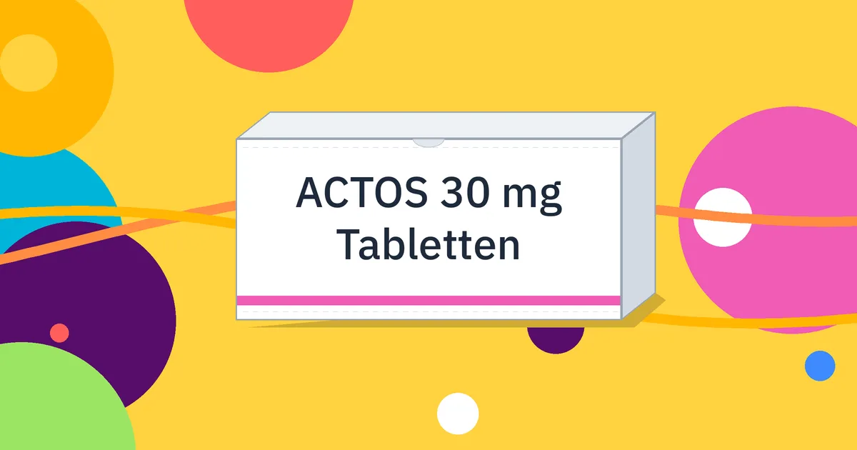 Symbolbild: Packung mit der Aufschrift ACTOS 30 mg Tabletten (PZN 08400934) – Verfügbarkeit und Bezug in Apotheken in Frankfurt am Main