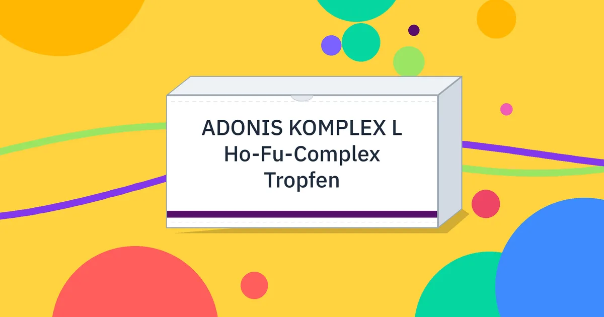 Symbolbild: Packung mit der Aufschrift ADONIS KOMPLEX L Ho-Fu-Complex Tropfen (PZN 01742152) – Verfügbarkeit und Bezug in Apotheken in Frankfurt am Main