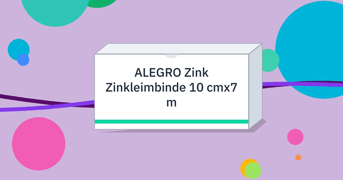 Symbolbild: Packung mit der Aufschrift ALEGRO Zink Zinkleimbinde 10 cmx7 m (PZN 01425144) – Verfügbarkeit und Bezug in Apotheken in Frankfurt am Main