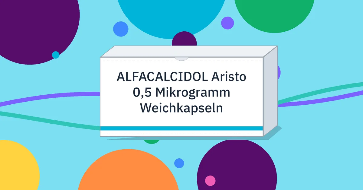 Symbolbild: Packung mit der Aufschrift ALFACALCIDOL Aristo 0,5 Mikrogramm Weichkapseln (PZN 11228367) – Verfügbarkeit und Bezug in Apotheken in Frankfurt am Main