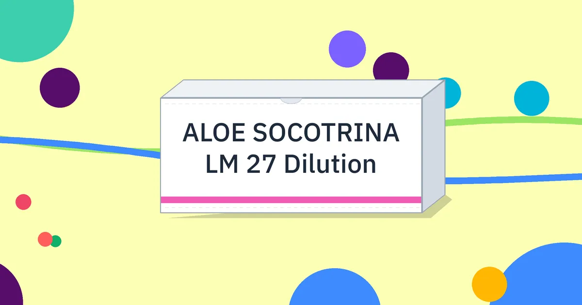 Symbolbild: Packung mit der Aufschrift ALOE SOCOTRINA LM 27 Dilution (PZN 13313574) – Verfügbarkeit und Bezug in Apotheken in Frankfurt am Main