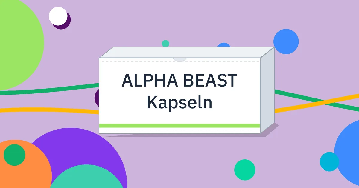 Symbolbild: Packung mit der Aufschrift ALPHA BEAST Kapseln (PZN 19468958) – Verfügbarkeit und Bezug in Apotheken in Frankfurt am Main