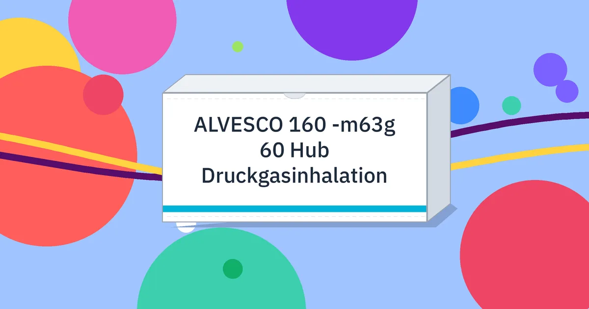 Symbolbild: Packung mit der Aufschrift ALVESCO 160 -m63g 60 Hub Druckgasinhalation (PZN 10073193) – Verfügbarkeit und Bezug in Apotheken in Frankfurt am Main
