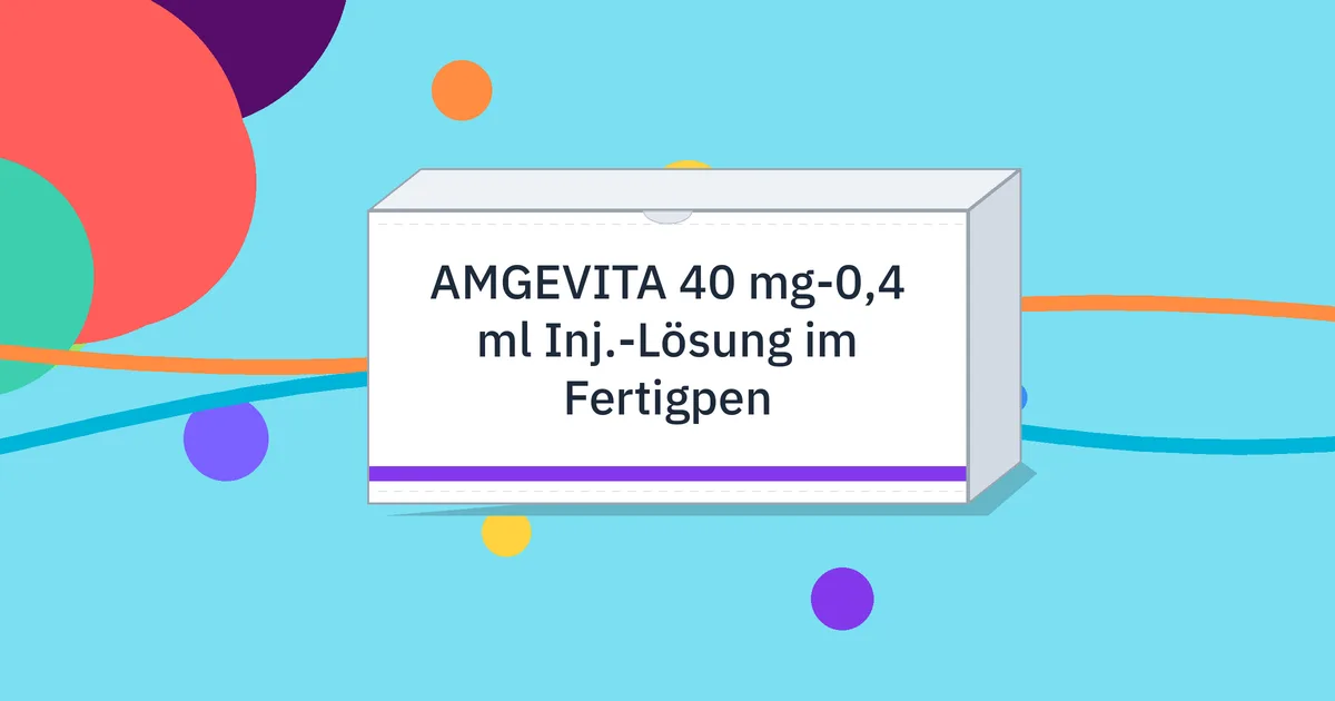 Symbolbild: Packung mit der Aufschrift AMGEVITA 40 mg-0,4 ml Inj.-Lösung im Fertigpen (PZN 19688660) – Verfügbarkeit und Bezug in Apotheken in Frankfurt am Main